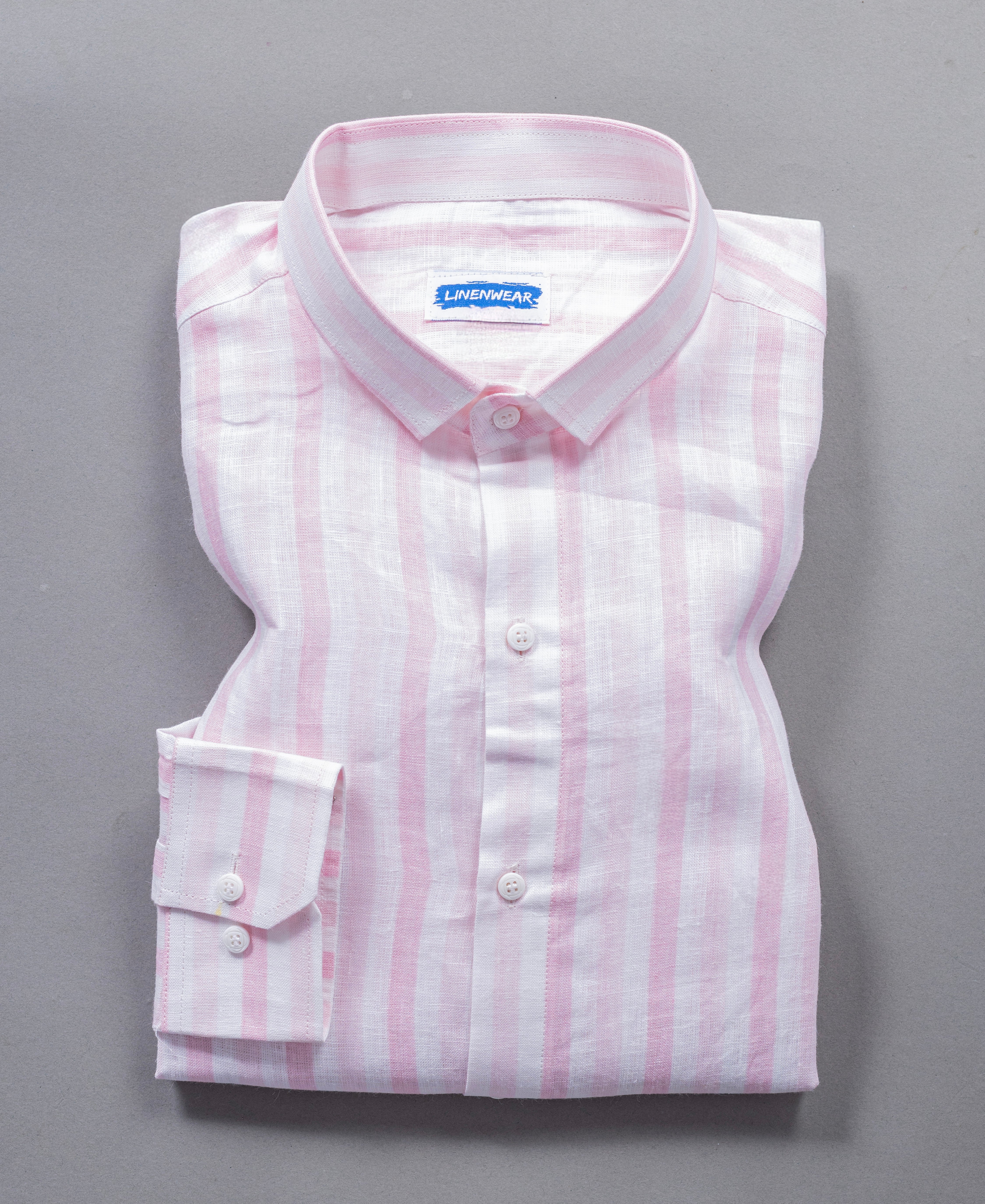 Pink Striped Linen Shirt for Men | Summer Fashion – Linen Wear